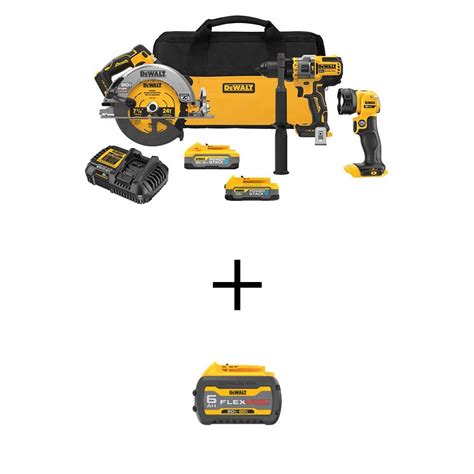 DEWALT V MAX Lithium Ion Cordless Tool Combo Kit With FLEXVOLT V V MAX Ah Battery