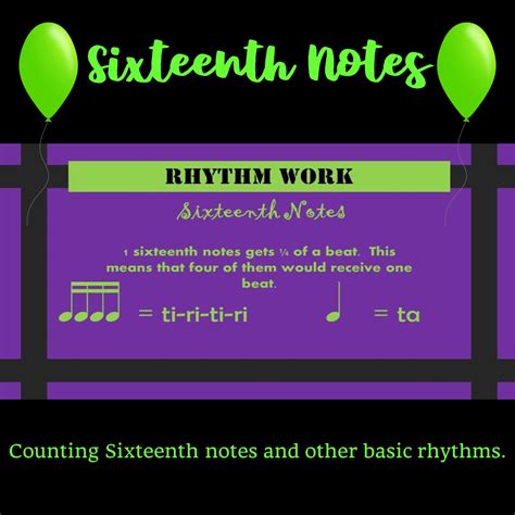 Sixteenth Note Google Slide Presentation Practice Counting Sixteenth Note Rhythms Classful