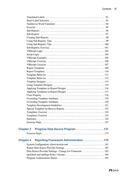 Mfgpro Qad Reporting Framework Document Guide Pdf
