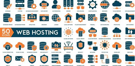 Web Hosting Server Icon With Internet Cloud Storage Computing Network