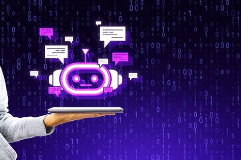 Premium Photo Close Up Of Female Hand Holding Smartphone With Creative Bot Hologram On Blue