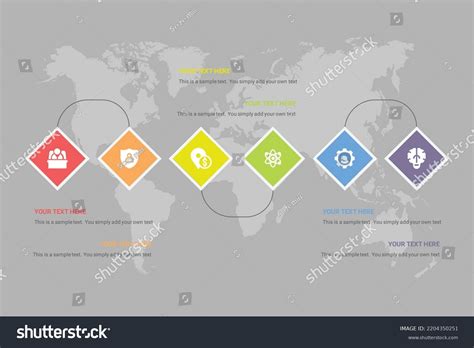 Flowchart Infographics Scheme Color Connected 5 Stock Vector Royalty