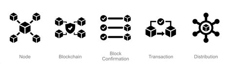 Premium Vector A Set Of 5 Blockchain Icons As Node Blockchain Block Confirmation