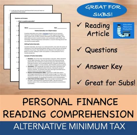 Alternative Minimum Tax Reading Comprehension Passage And Questions
