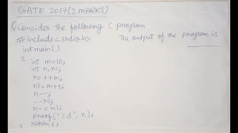 Gate 2017 Csit C Programming C Output Question Pre Post Increment Gate Net