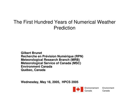 Pdf The First Hundred Years Of Numerical Weather Prediction