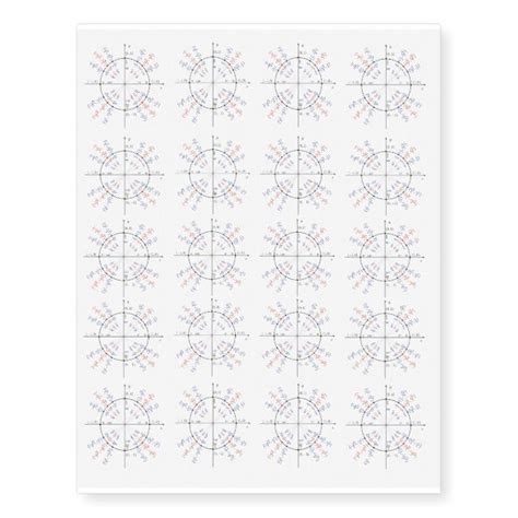 Unit Circle Temporary Tattoos Zazzle Temporary Tattoos Best Teacher Gifts Teacher Themes