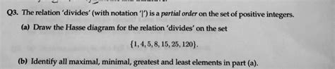 solved q3 the relation divides with notation is a partial