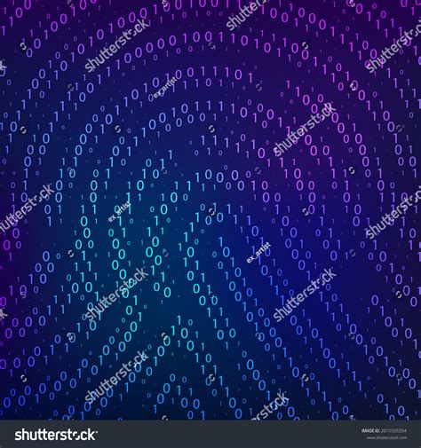 Binary Code Biometric Data By Fingerprint Stock Vector Royalty Free