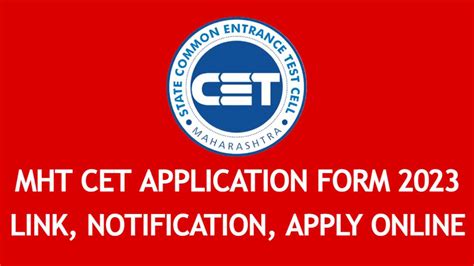 Mht Cet Application Form Link Notification Apply Online 2023