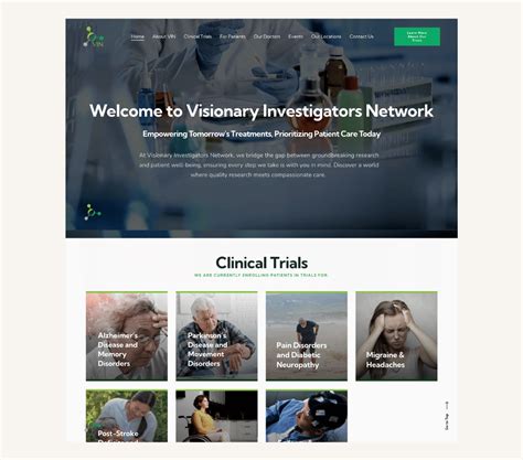 Visionary Investigators Network Clinical Research Organization Webnerds