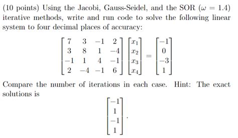 solved points ﻿using the jacobi gauss seidel and the