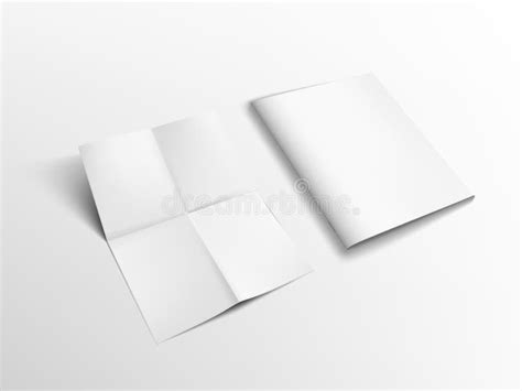 A4 Sheet Of Paper Folded Two Times And Brochure Stock Vector Illustration Of Clean Blank