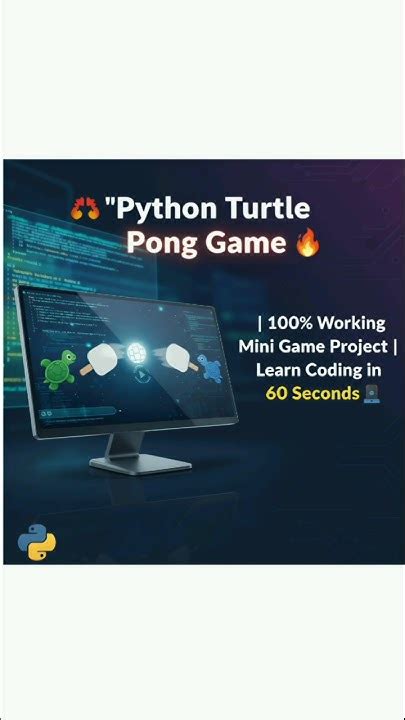 🎮 Python Turtle Pong Game 🔥 100 Working Mini Game Project Learn
