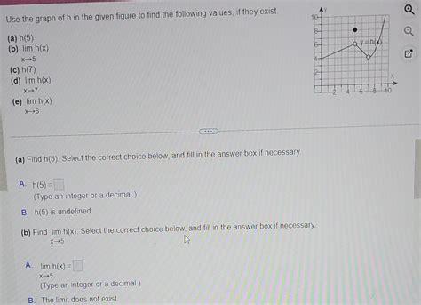 Solved Use The Graph Of H In The Given Figure To Find The Chegg Com