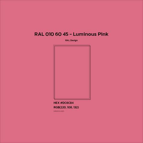 About Ral 010 60 45 Luminous Pink Color Color Codes Similar Colors