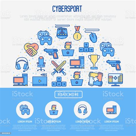 얇은 선 아이콘으로 30 원에 Cybersport 개념 게이머 컴퓨터 게임 Pc 헤드셋 마우스 게임 컨트롤러 현대 벡터 일러스트 레이 션 배너 웹 페이지 인쇄 미디어