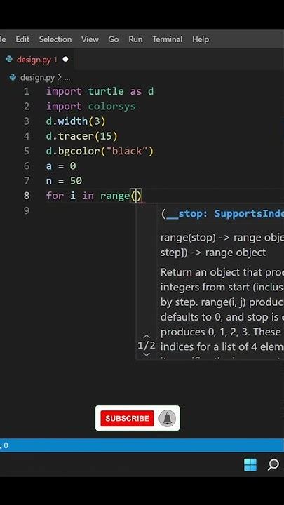Create An Awesome Design Using Python 🔥🔥 Python Turtle Graphics Shorts Programming Python