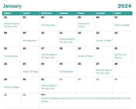 Excel Academic Calendar Template