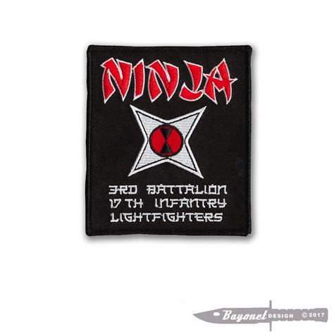 3 17 Infantry Ninja Pt Shirt Embroidered Patch With Wax Backing Old