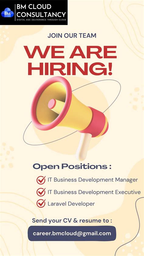 Bm Cloud Consultancy On Linkedin Connections Bm Cloud Consultancy We Hiring Experience