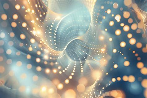 Abstract Light Pattern With Bokeh Effect In Soft Blue And Golden Tones Stock Illustration