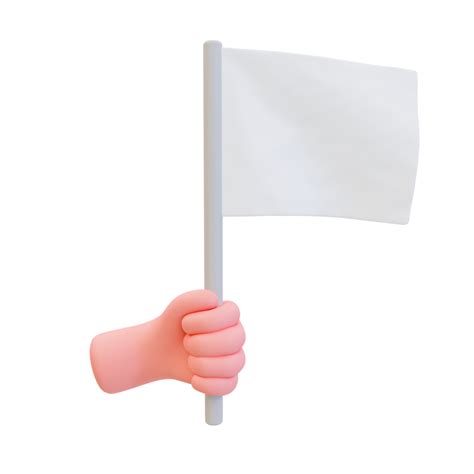 3d Minimal Surrender Sign Admitting Defeat Surrender With A White