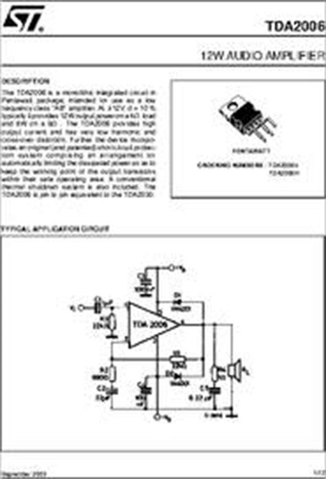 TDA2006 Datasheet 12W Audio Amplifier