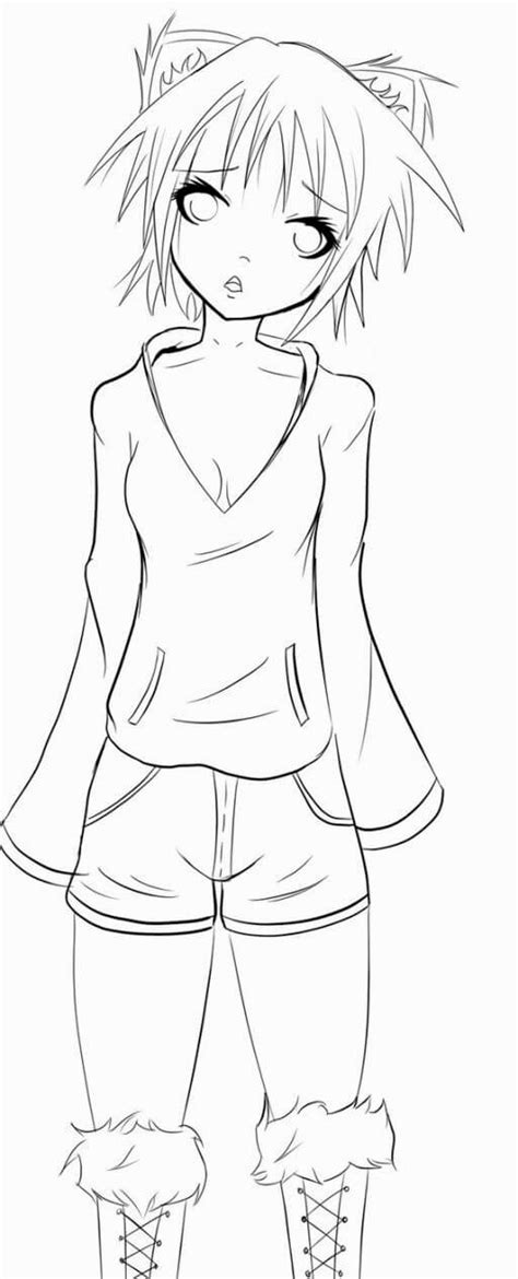 Chica Anime Triste Para Colorear Imprimir E Dibujar ColoringOnly