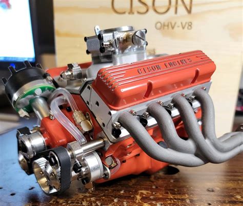 Cison Gasoline Ohv V8 Small Block Engine Model Kits 4 Stroke 44cc Water Cooled 1 6 Stirlingkit