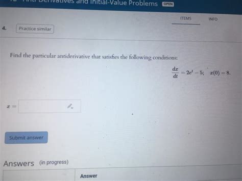 solved initial value problems open items info 4 practice