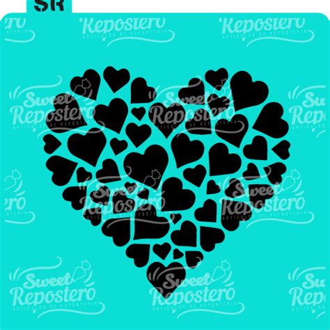 Stencil Corazón Grande Y Pequeño Sweet Repostero