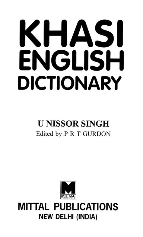 Khasi English Dictionary Exotic India Art