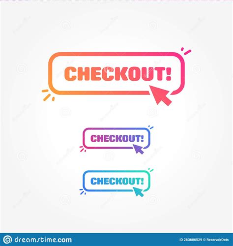 Checkout Button With Cursor Label Set Stock Illustration Illustration Of Cursor Website