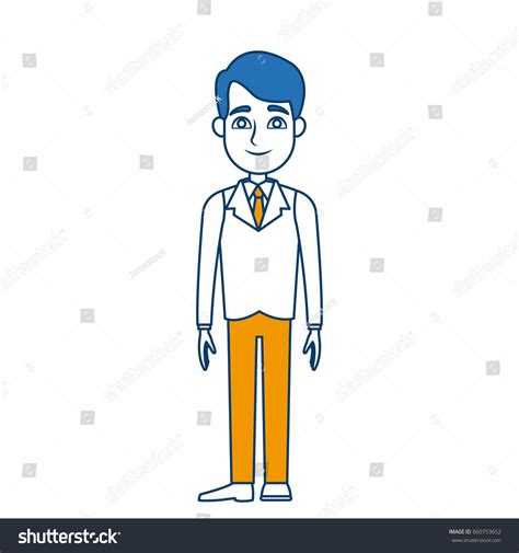 Cartoon Man Standing Character Male Stock Vector Royalty Free