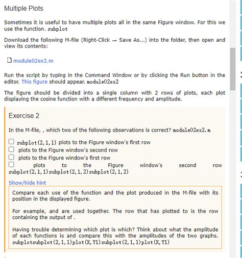 Solved Multiple Plots Sometimes It Is Useful To Have Chegg