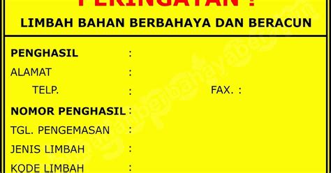 Label Kemasan Limbah B3