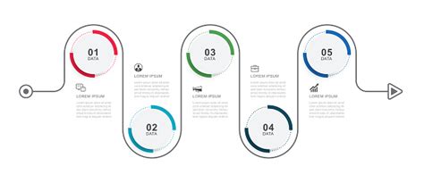 5 개의 숫자 데이터 템플릿이있는 인포 그래픽 서클 타임 라인 벡터 일러스트 레이 션 추상 배경 0명에 대한 스톡 벡터 아트 및 기타 이미지 Istock