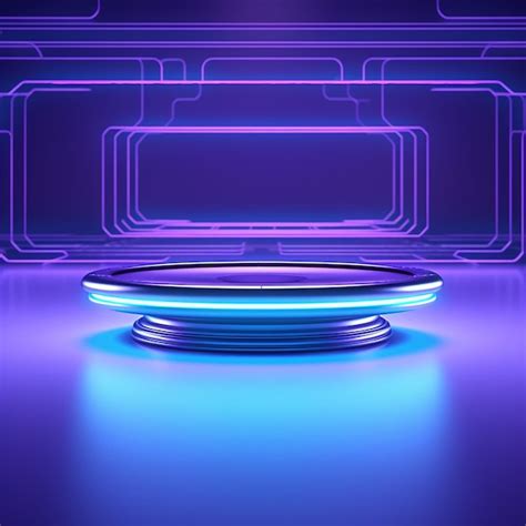 Premium AI Image A Purple Stage With A Purple Background And A Purple Led Light On It