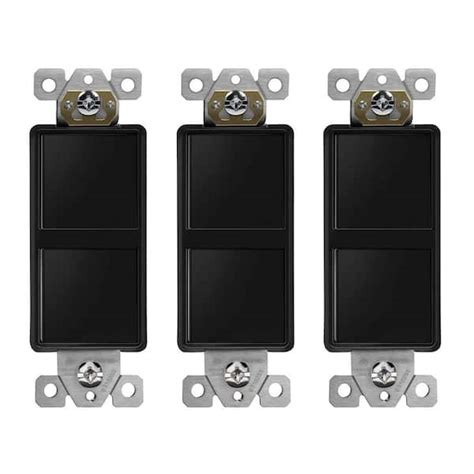 Enerlites 15a 120v 277vac Double Paddle Rocker Decorator Light Switch