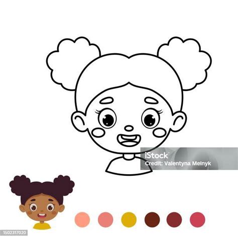 만화 소녀의 귀엽고 재미있는 색칠 공부 페이지 개요 아이들을 위한 색칠하기 책 미취학 아동 및 유아를 위한 교육 활동 벡터 스톡 일러스트레이션 소녀에 대한 스톡 벡터 아트