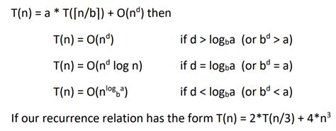 Solved The Master Theorem States That If Your Recurrence