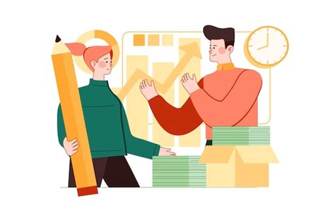 Premium Vector Man And Female Finding Solution