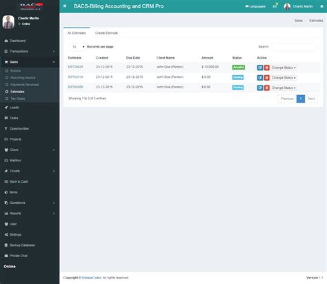 project manager with billing accounting crm pro by unique coder