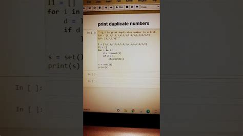 Wap To Print The Duplicate Numbers In List Pythonprogramming Example