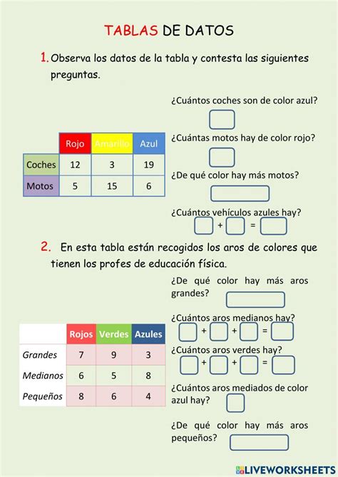 Tablas De Datos Free Interactive Worksheets 1024605