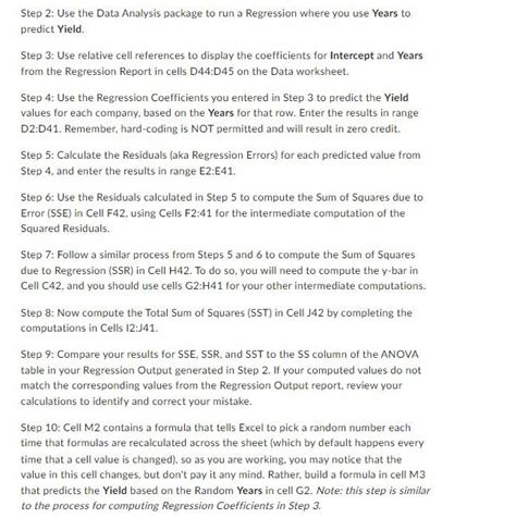Solved Step 2 Use The Data Analysis Package To Run A
