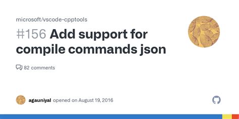 Add Support For Compile Commands Json Issue Microsoft Vscode Cpptools GitHub