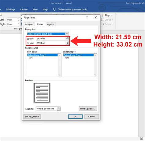 How To Set The Long Bond Paper Size In Microsoft Word Tech Pilipinas