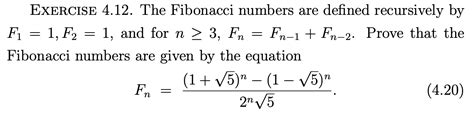 Solved EXERCISE 5 17 A Formula For The Fibonacci Numbers Is Chegg Com